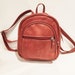 Small Amaranth Red Leather Backpack Purse - Handmade Mini Bag - Etsy