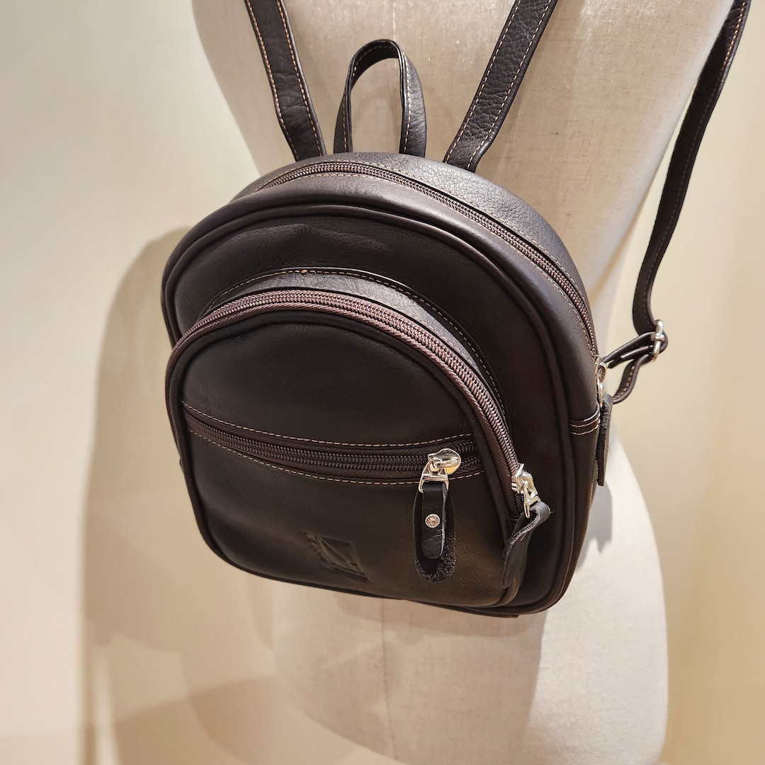 Small Leather Backpack Purse: Handmade Brown Rucksack - Etsy