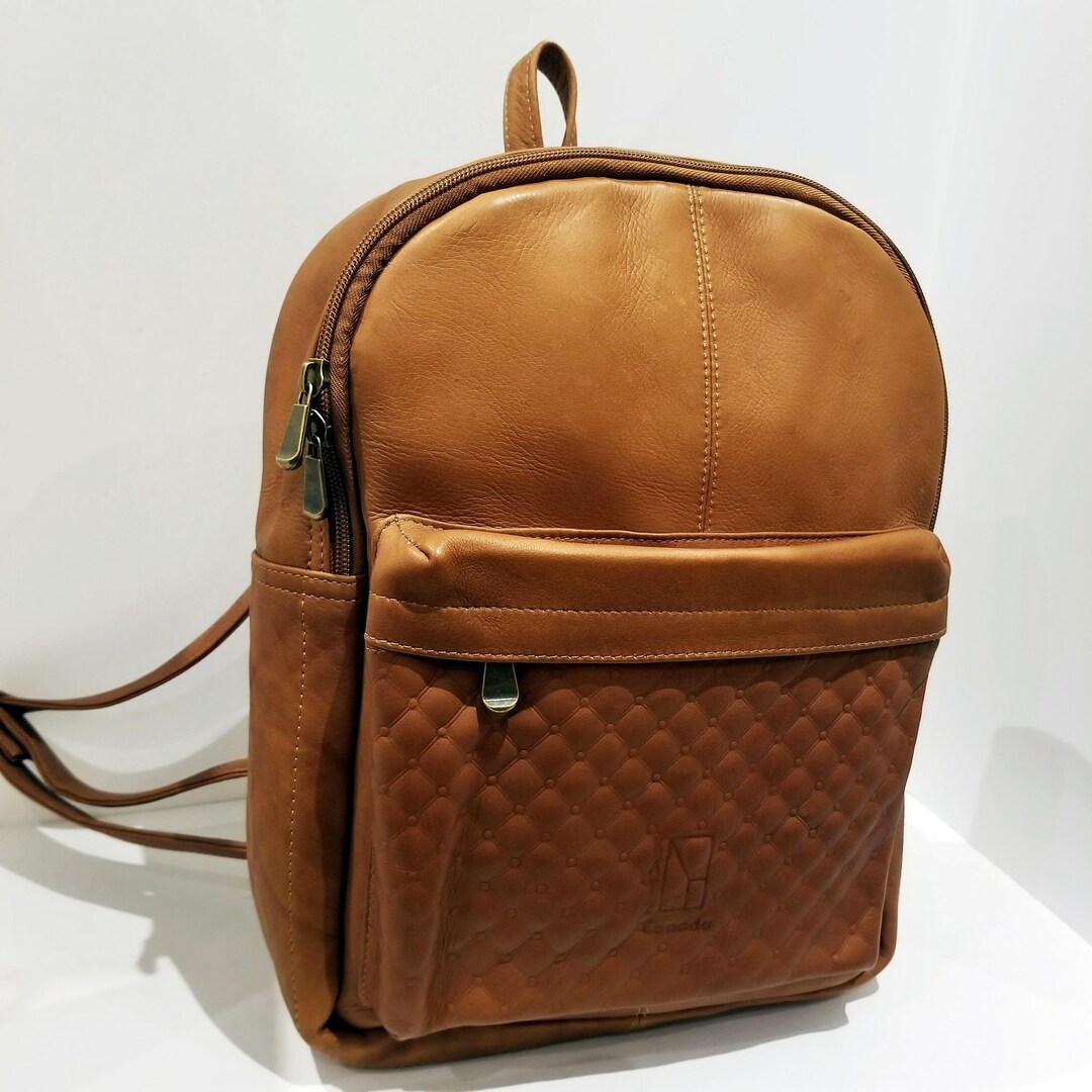 Handmade Tan Leather Backpack: Unisex Travel Daypack - Etsy