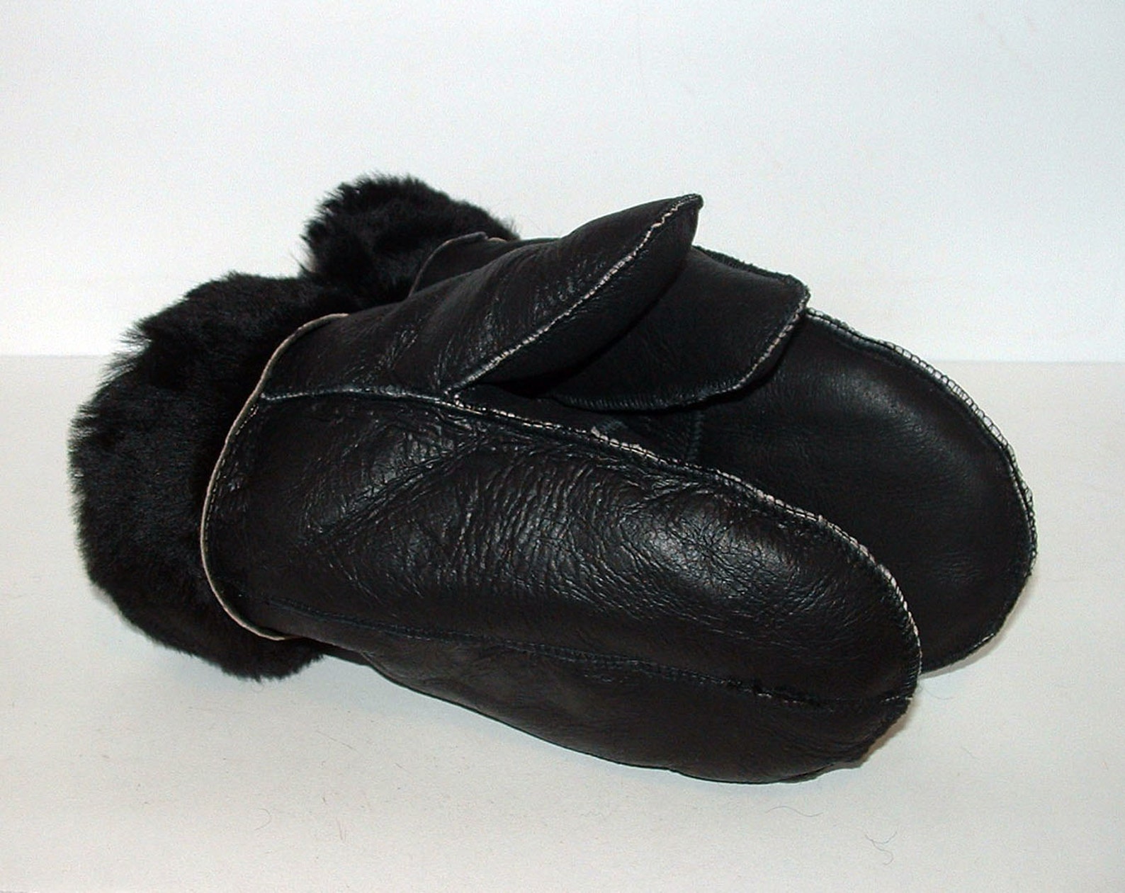 Warm Black Sheepskin Shearling Mittens Handmade Choose Size - Etsy