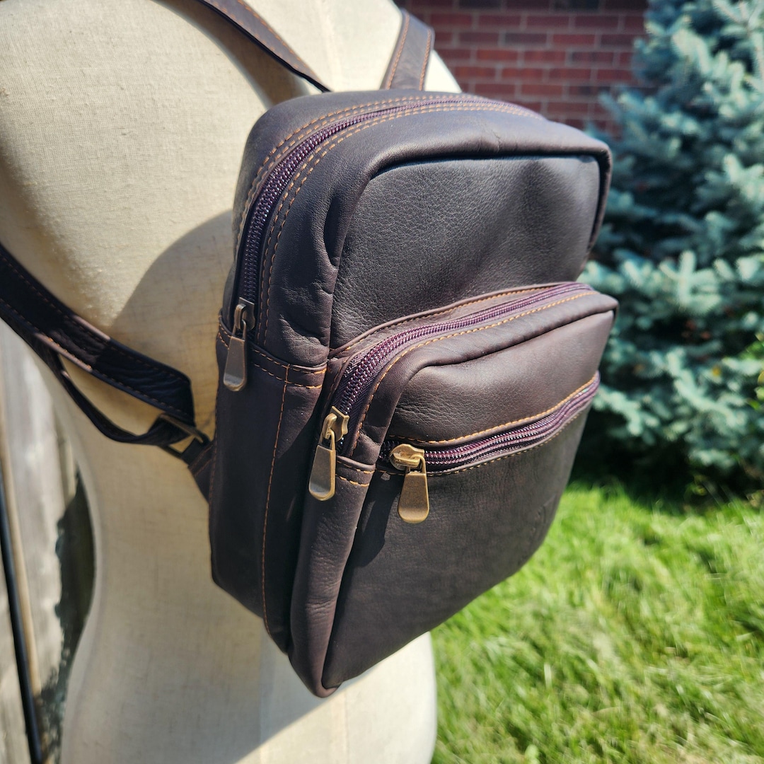 Handmade Small Leather Backpack Purse: Chocolate Brown Rucksack - Etsy