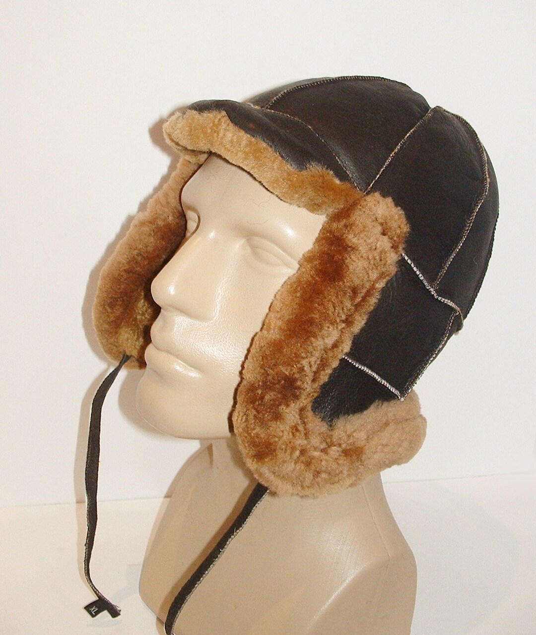 Warm Handmade Sheepskin Shearling Real Leather Fur Aviator Hat - Etsy