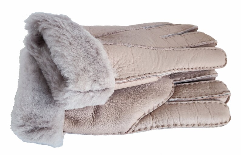 Handmade Sheepskin Shearling Gloves: Warm Winter Gloves (size M-L) - Etsy