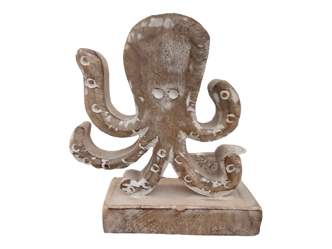 Natural Wood Octopus, Wooden Octopus Decor, Octopus Decor Set of 1 - Etsy