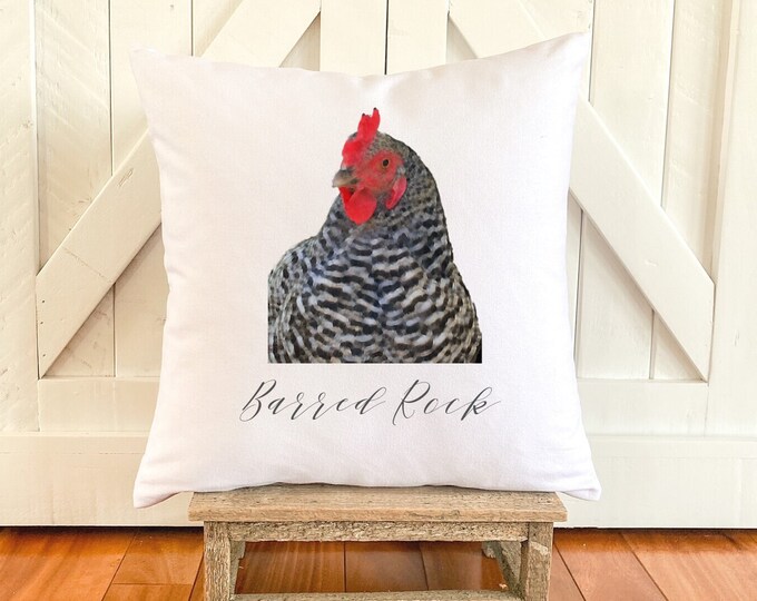 Barred Rock Pillow * Barred Plymouth Rock * Chicken Pillow * Chicken ...
