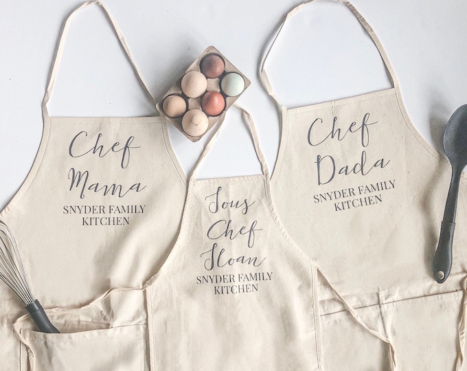 PERSONALIZED Family Apron Set Parent & Child Apron Set - Etsy