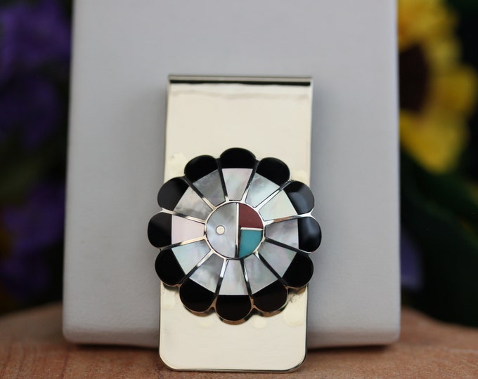 Native American Zuni Sun Face Inlay Money Clip - Etsy