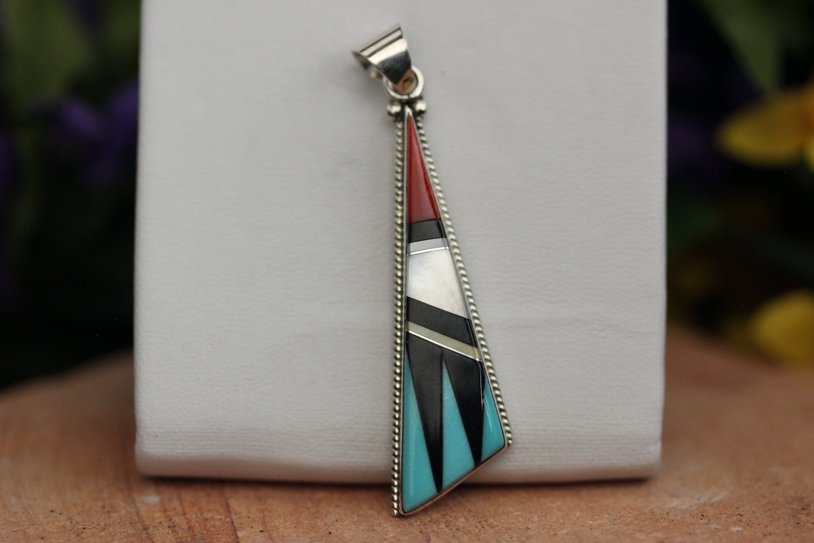 Native American Zuni Inlay Sterling Silver Pendant Signed ECK | Etsy