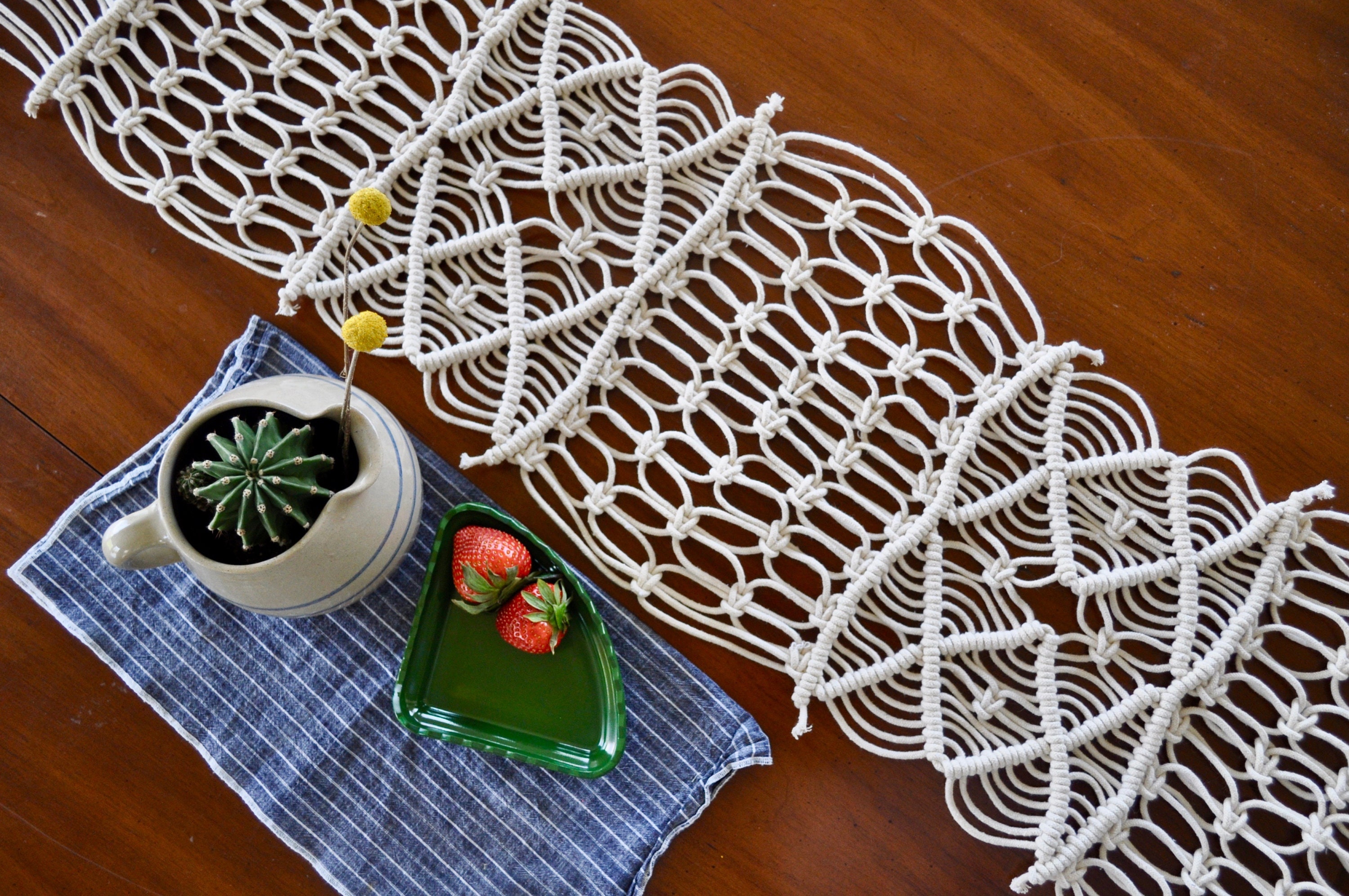 Macrame Table Runner Tutorial Download Macrame Pattern - Etsy