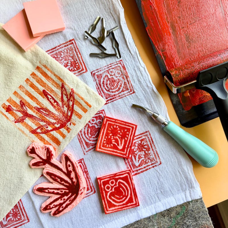 Linocut Handmade Prints - Etsy