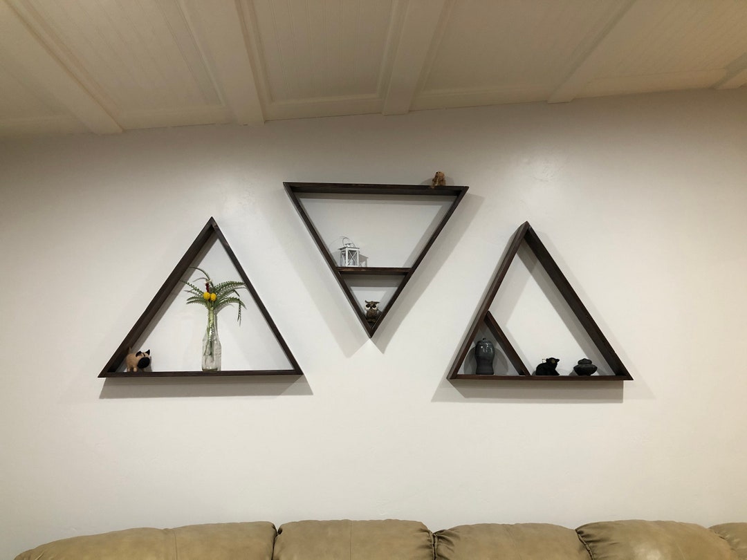 Wooden Triangle Shelves for Home Decoration - Etsy