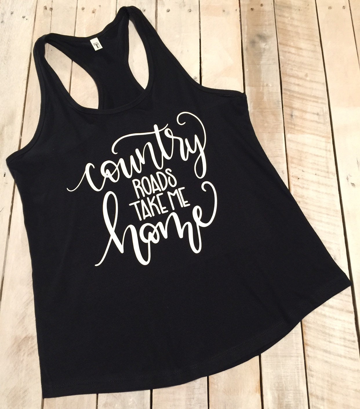 Country tank tops for women Country roads take me home tank | Etsy