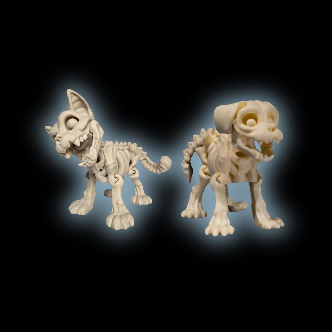 Cat Pet Skeleton Articulating Toy 3D Printed Fun Moveable Animal Figure ...