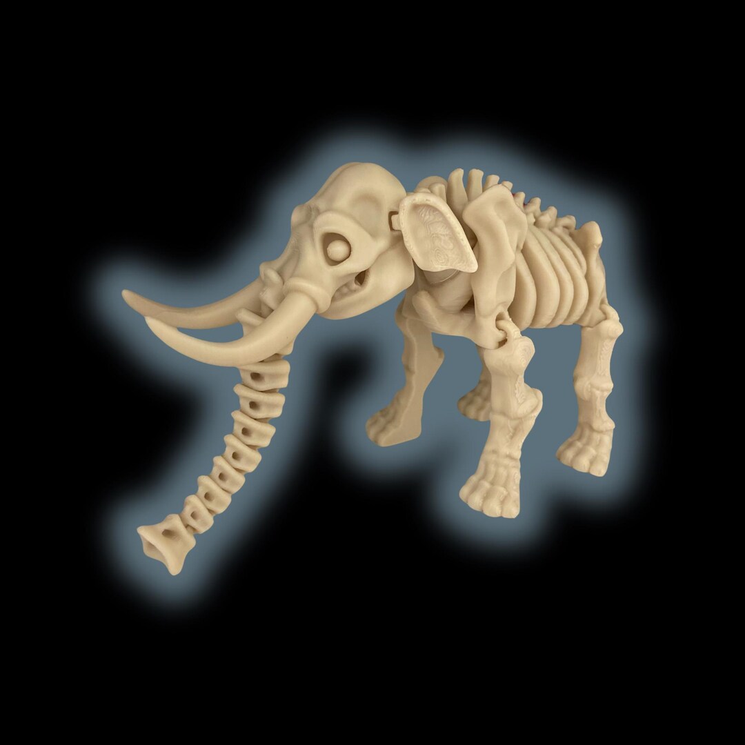 Elephant Skeleton Safari Articulating Toy 3D Printed Fun Moveable ...