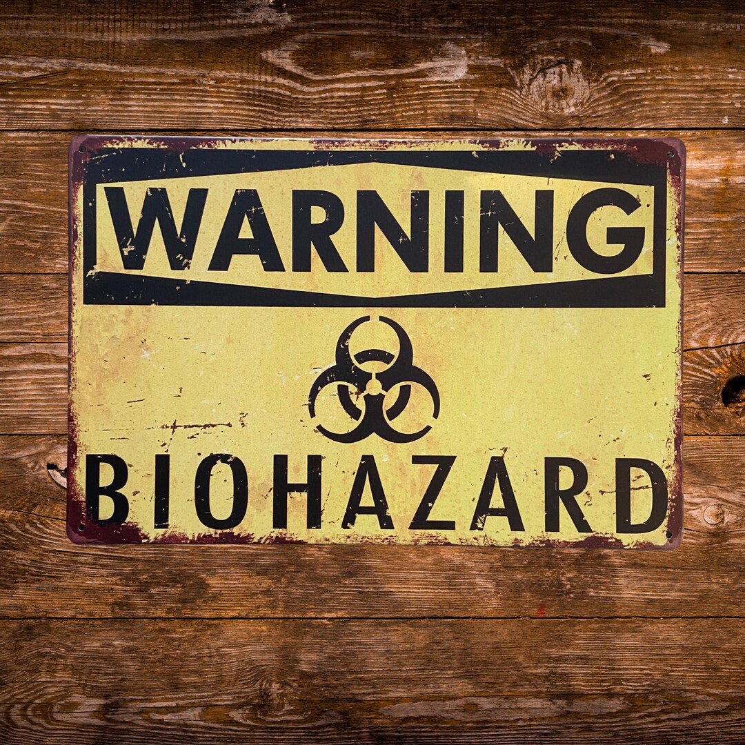 12x8in Warning Beware Biohazard Tin Sign Pre-drilled Holes - Etsy