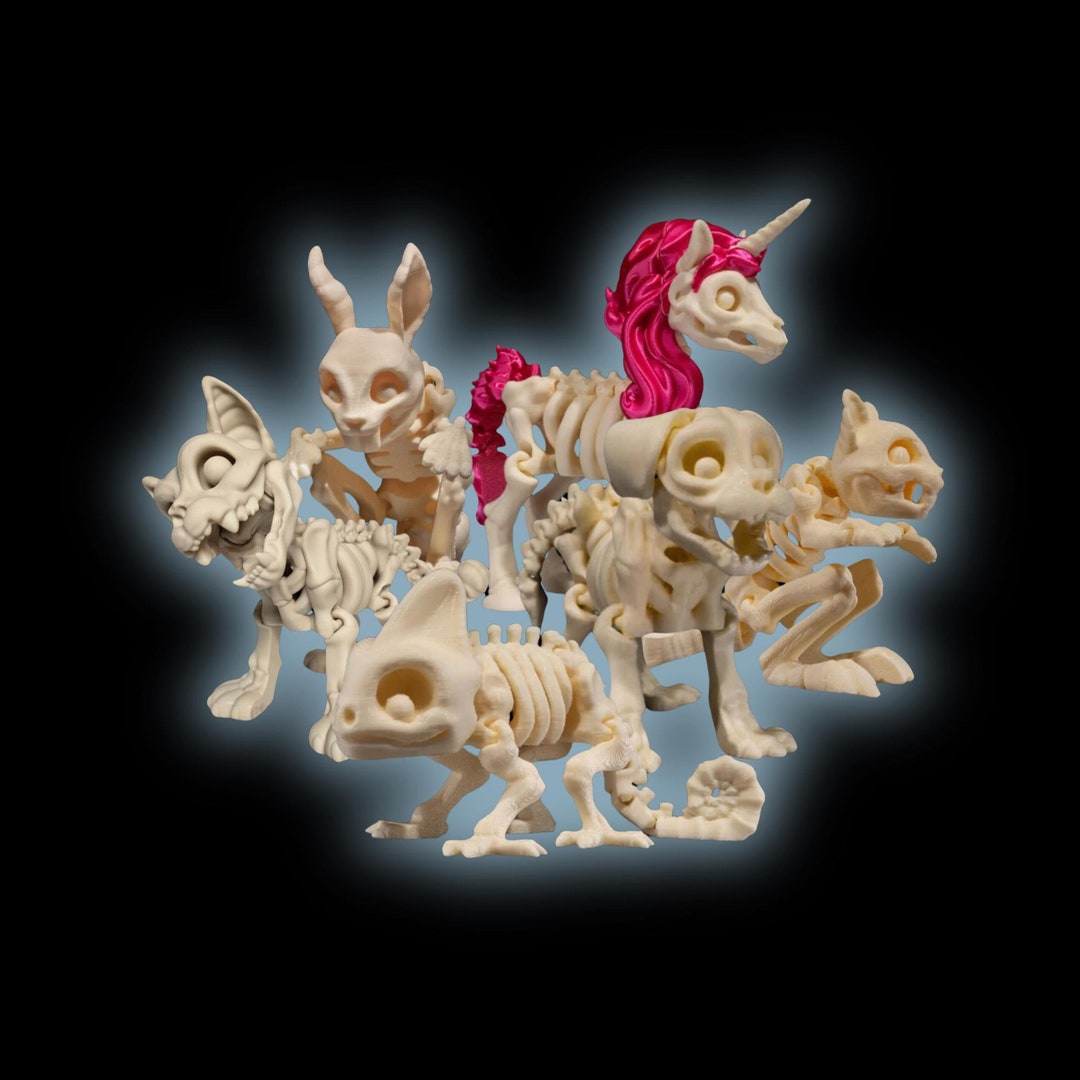 Skeleton Pet Articulating Toys 3D Printed Dog Cat Squirill Unicorn ...