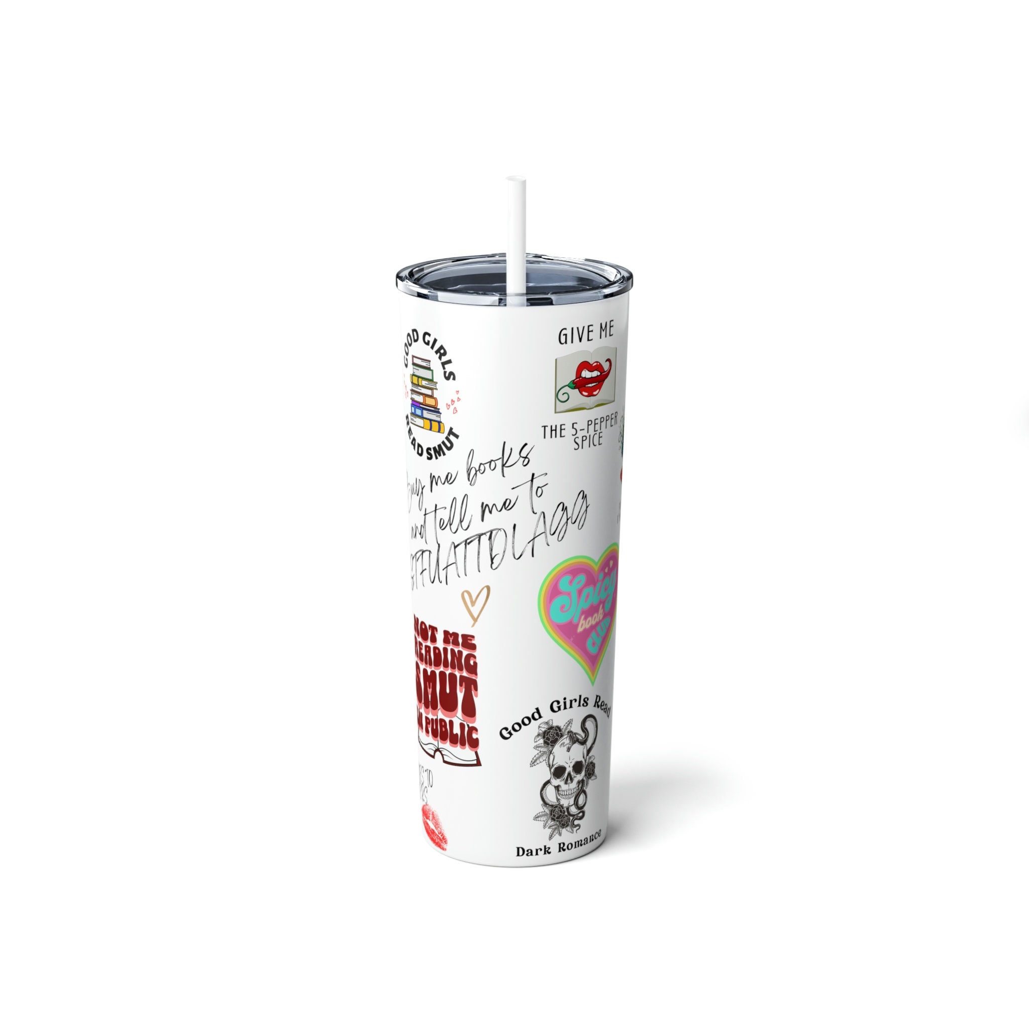 Smut Sticker Tumbler Dark Romance Sticker Tumbler Bookish Sticker Tumbler With Straw 20oz