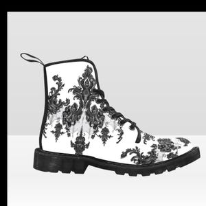 White Combat Boots Whimsigoth Boots Bridal Gothic Lace Grunge Boots ...