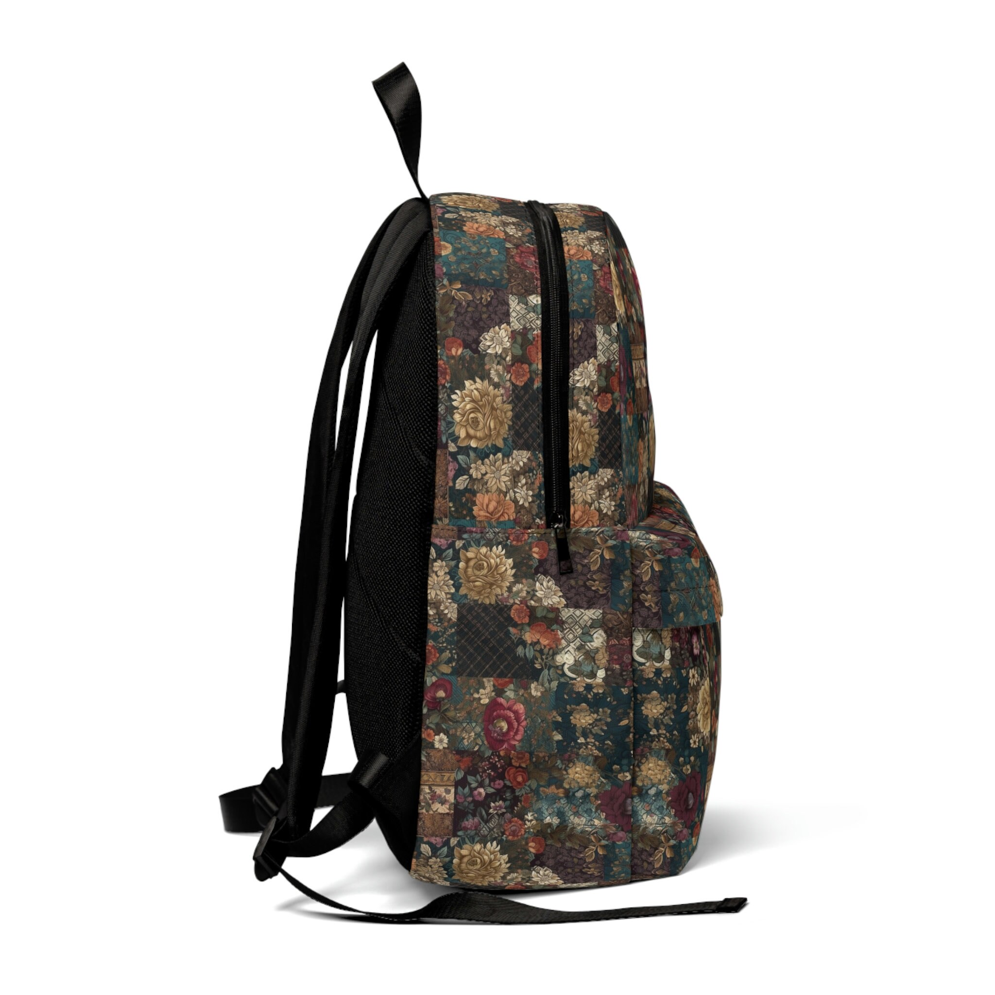 Whimsigoth Backpack Witchy 90s Grunge Floral Patchwork Backpack ...