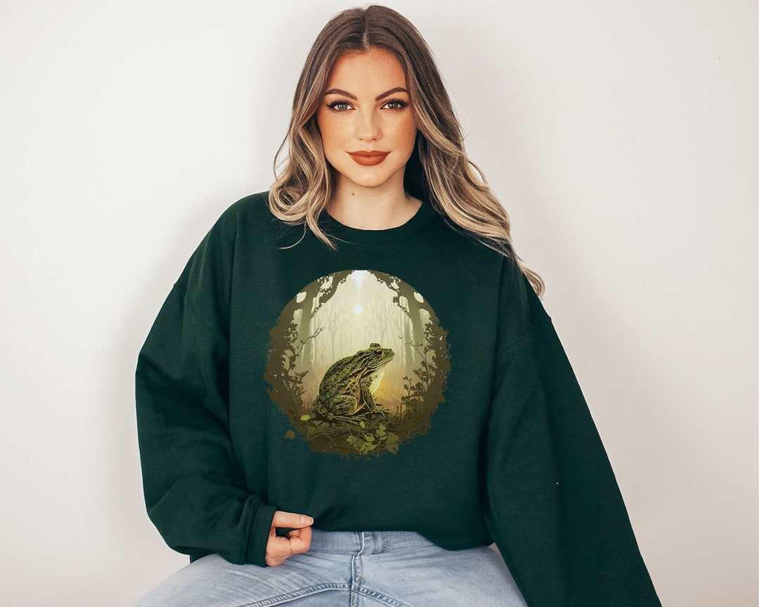 Frog Sweatshirt Frog and Toad Black Rain Frog Sweater Goblincore Shirt ...