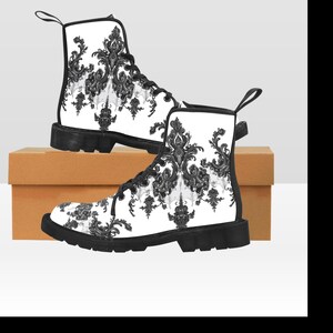 White Combat Boots Whimsigoth Boots Bridal Gothic Lace Grunge Boots ...