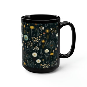 Dandelion Mug, Cottagecore Mug, Vintage Floral Mug, Pressed Flowers Mug ...