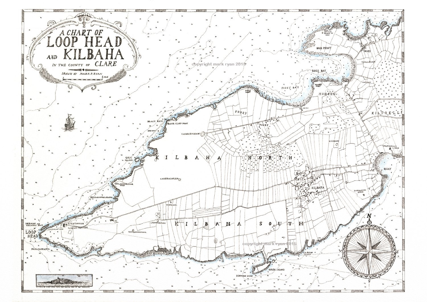 Map of Loop Head County Clare Ireland - Etsy