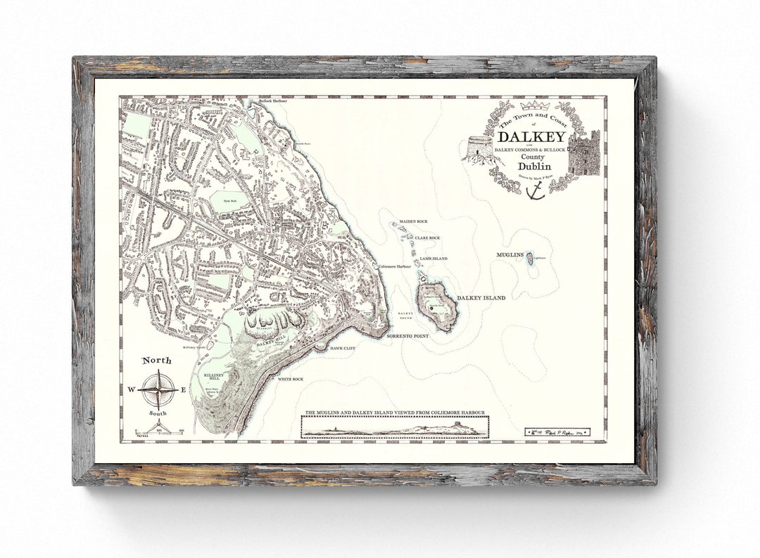Map of Dalkey, Co Dublin Ireland - Etsy