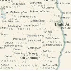 Ireland Map in Irish Language, A3 Print - Etsy