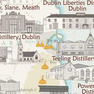 Whiskey Distilleries of Ireland Map, Illustrated Print - Etsy