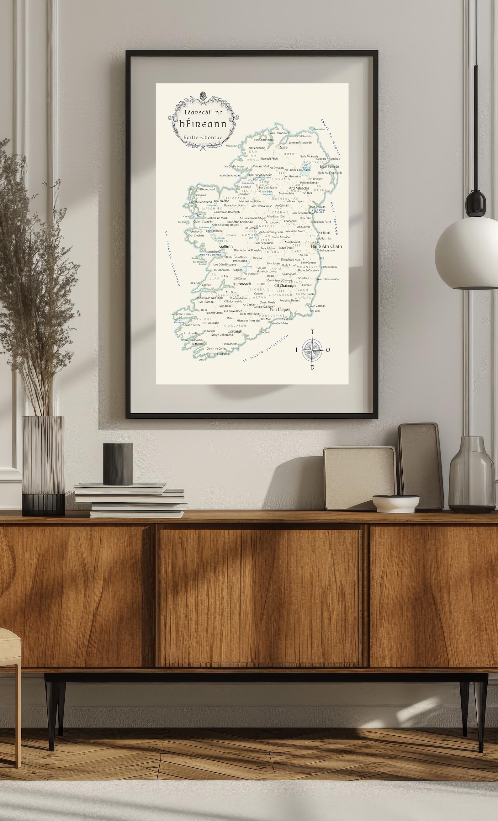 Ireland Map in Irish Language, A3 Print - Etsy