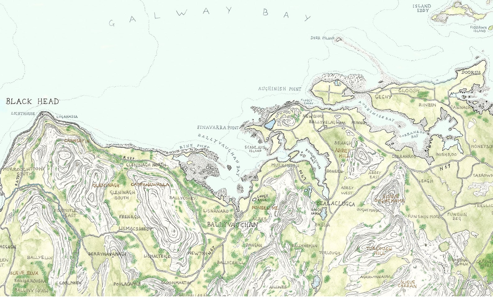 The Burren Map of the Burren County Clare Map. - Etsy Ireland