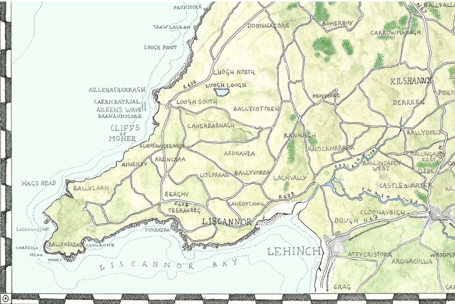 The Burren, Map of the Burren, County Clare Map. - Etsy