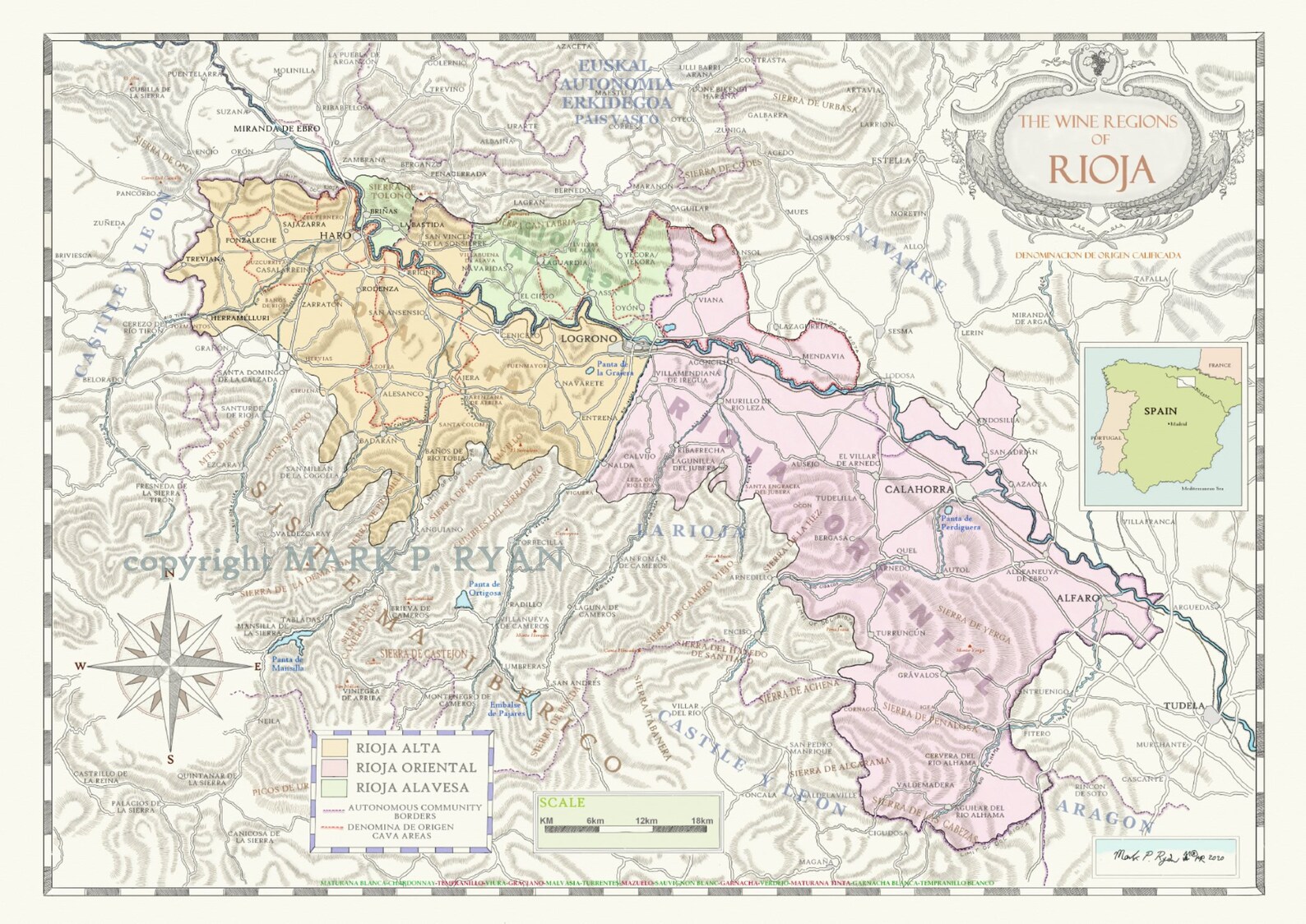 RIOJA WINE MAP Spanish Wine Map Wine Map of Spain - Etsy