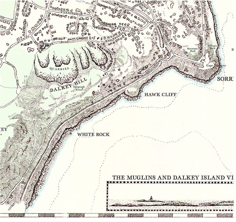 Map of Dalkey, Co Dublin Ireland - Etsy