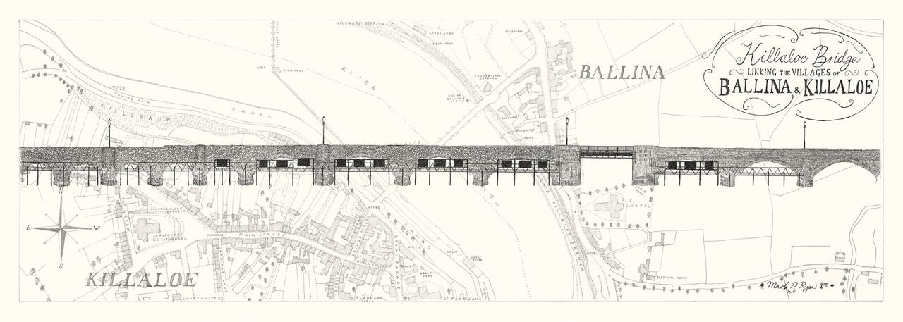 Killaloe-ballina Bridge on Village Map - Etsy
