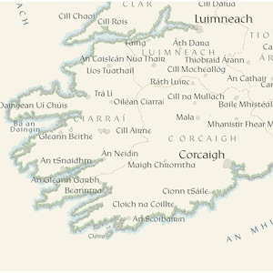 Map of Ireland in Irish, Irish Language Map of Ireland - Etsy