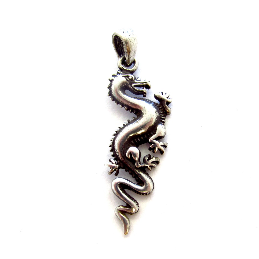 Vintage Sterling Silver Chinese Dragon Pendant Charm, Asian Dragon - Etsy
