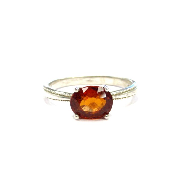 Orange Garnet Ring - Etsy