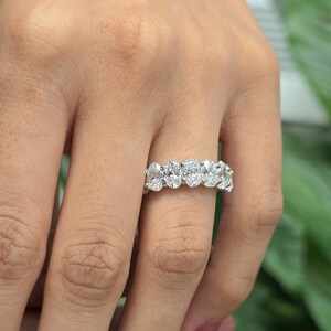 Oval Cut Diamond Wedding Halfway Eternity Band 3 Carat 14K 18k White ...