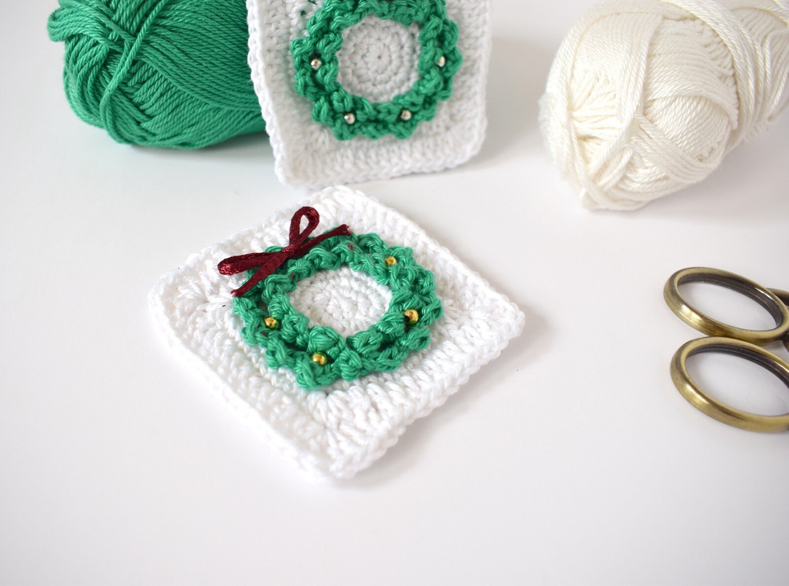 Christmas Wreath Crochet Pattern Granny Square Christmas - Etsy