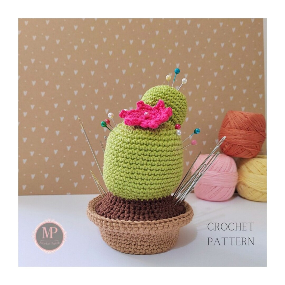 Crochet Pattern Pincushion, Pincushion Pattern, Cactus Crochet Pattern ...