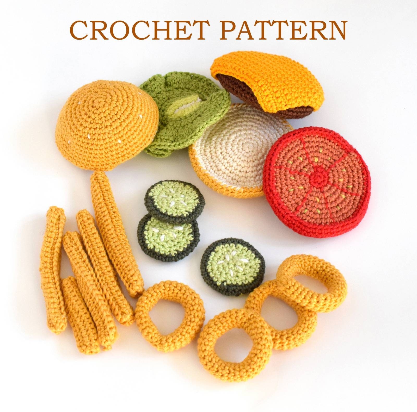 Crochet Burger-crochet Play Set Pattern Crochet Play Food - Etsy