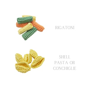 Pasta Crochet Pattern, 9 Types of Pasta, Crochet Play Food Pattern ...