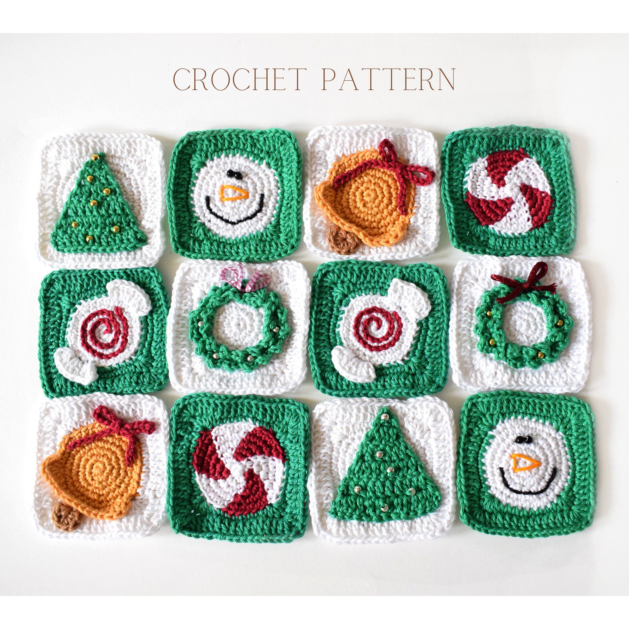 Granny Square Patterns Christmas,christmas Crochet Patterns,crochet ...