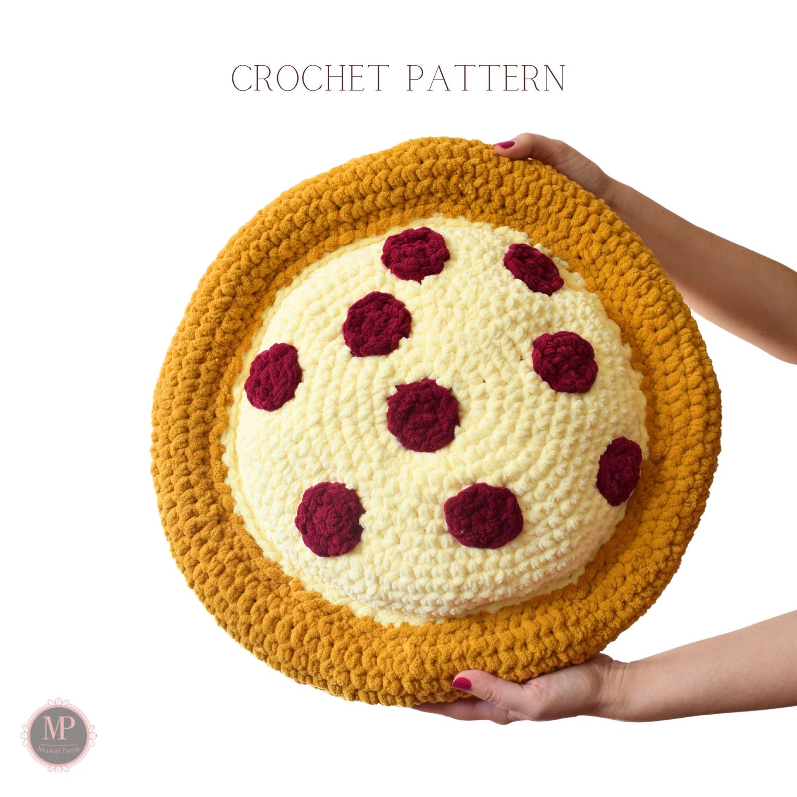Pizza Pillow Crochet Pattern, Pizza Cushion Crochet Pattern,food ...