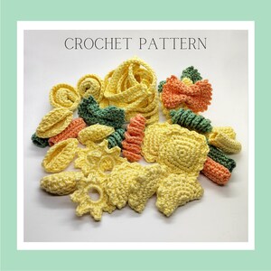 Pasta Crochet Pattern 9 Types of Pasta Crochet Play Food - Etsy