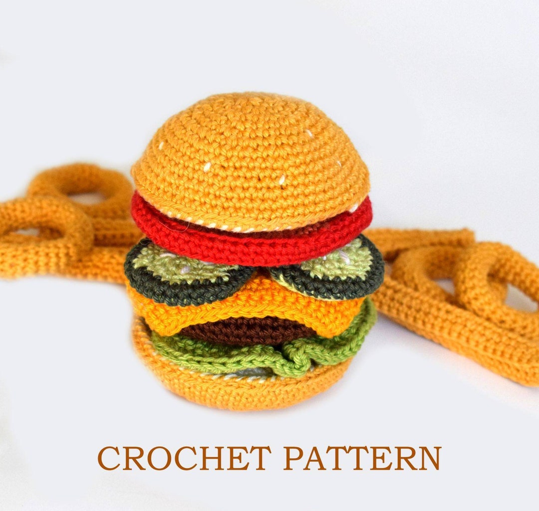 Crochet Burger-crochet Play Set Pattern Crochet Play Food Set ...