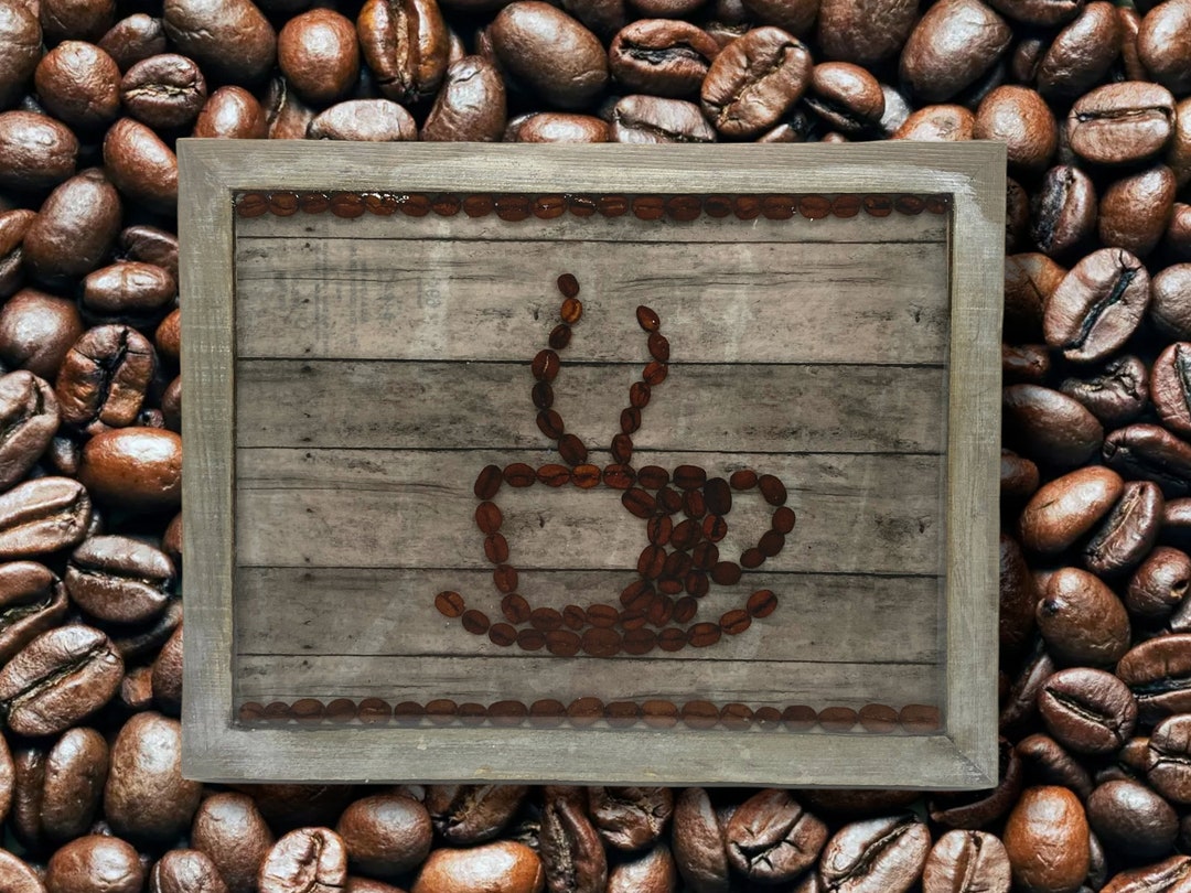 Resin Coffee Bean Artwork Coffee Art Kitchen Decor Coffee - Etsy