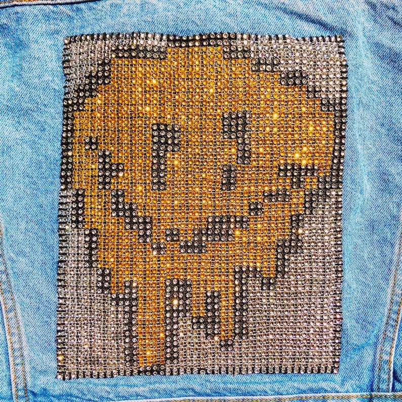 MELTY SMILEY FACE Sparkly Pixel Patch | Happy Trippy Psychedelic 8-bit ...